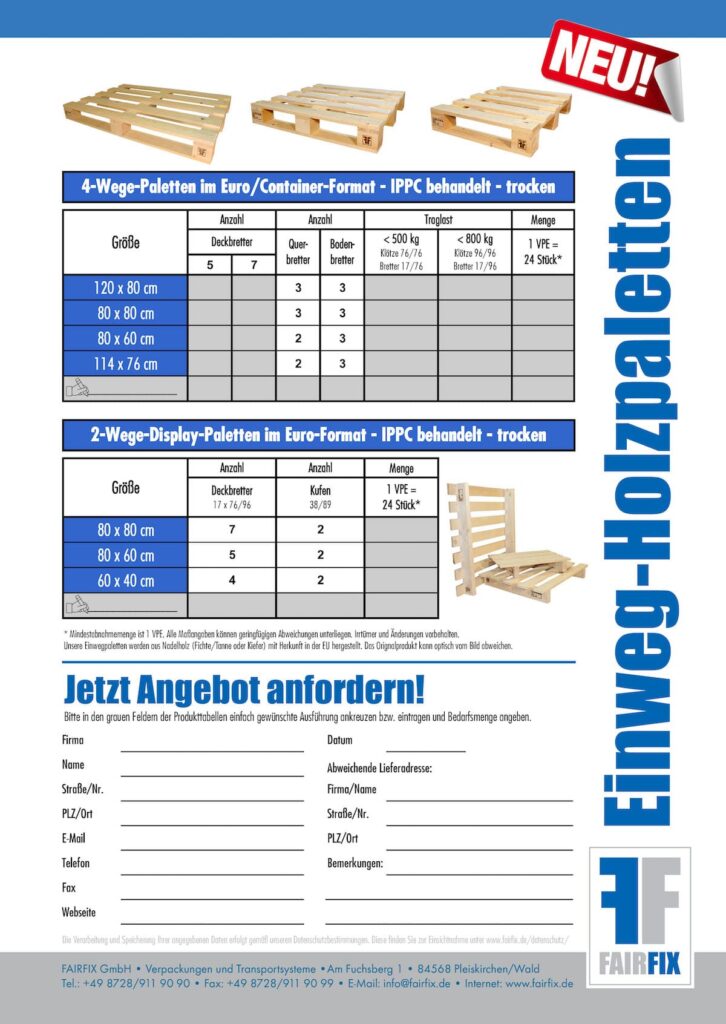 Gewicht Einer Palette